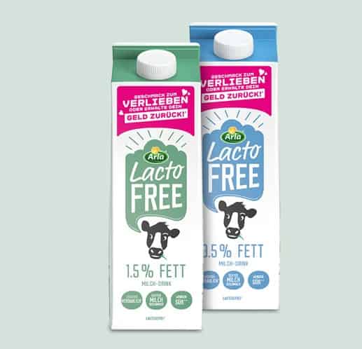 Gratis Testen: Arla Lactofree Milch 3,5 oder 1,5% Fett (100 % Cashback)