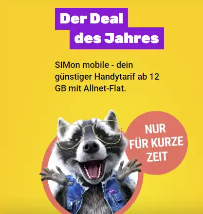 SIMon mobile 🦝 SIM-Only Übersicht: 12 GB ab 0,99 €, 17 GB ab 3,99 € und ...