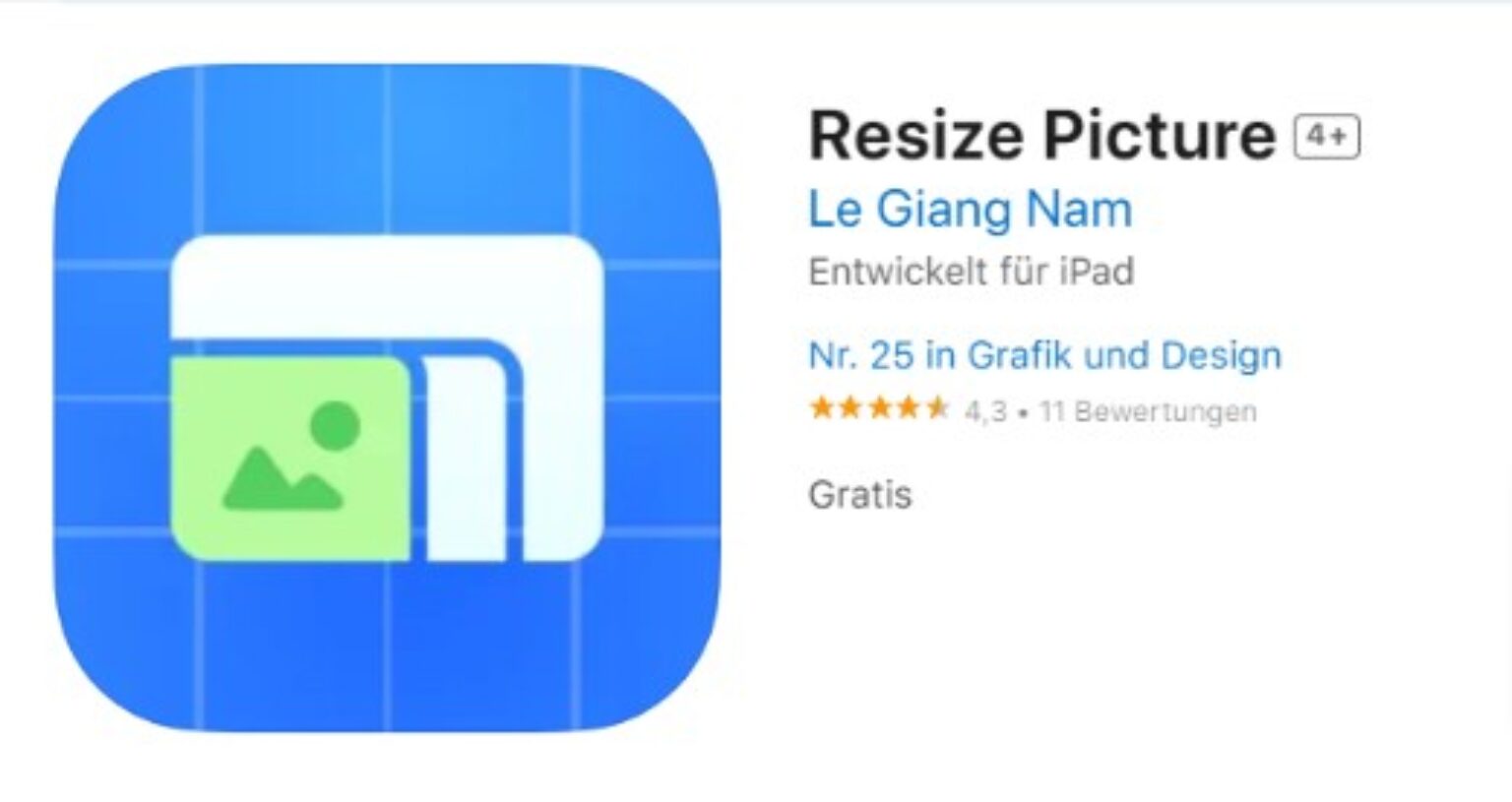 Resize Picture Grafik und Design gratis [🍎 App Store] (statt 0,99 €)