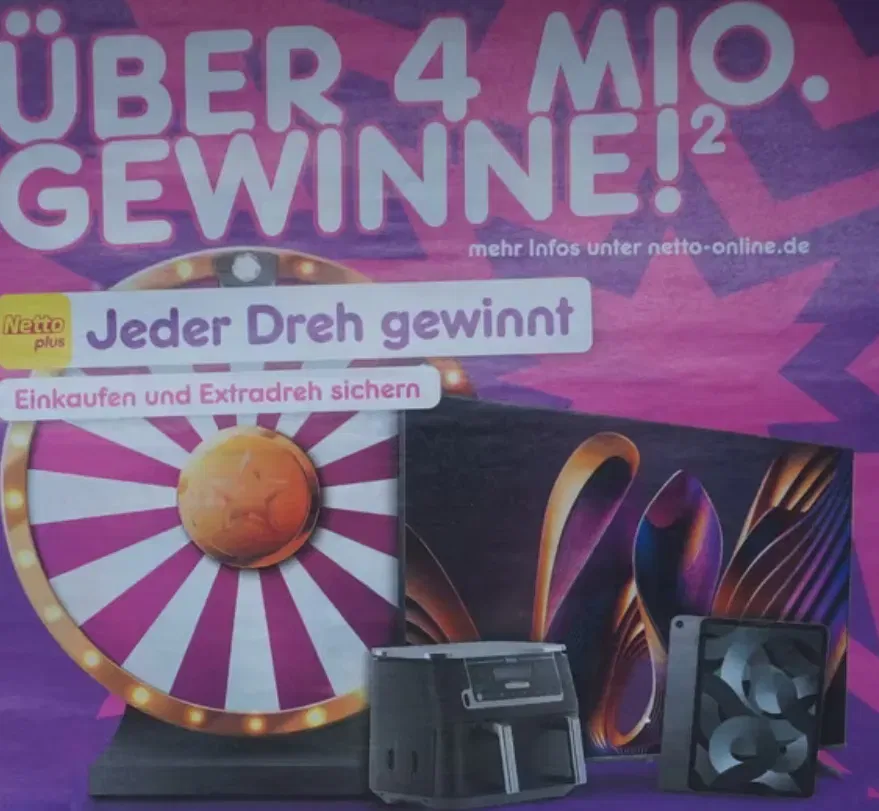 NETTO MD Glücksrad: Über 40 Mio. Sofort-Gewinne sichern!