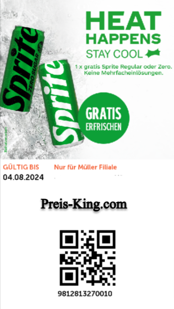 GRATIS Sprite Dose - Code für Edeka Trinkgut, Kaufland + Müller