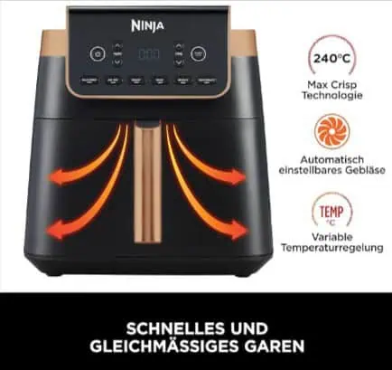 Ninja Heißluftfritteuse MAX PRO (AF180EUCP) für 99,99€