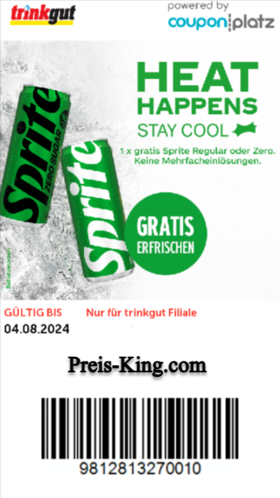 GRATIS Sprite Dose - Code für Edeka Trinkgut, Kaufland + Müller