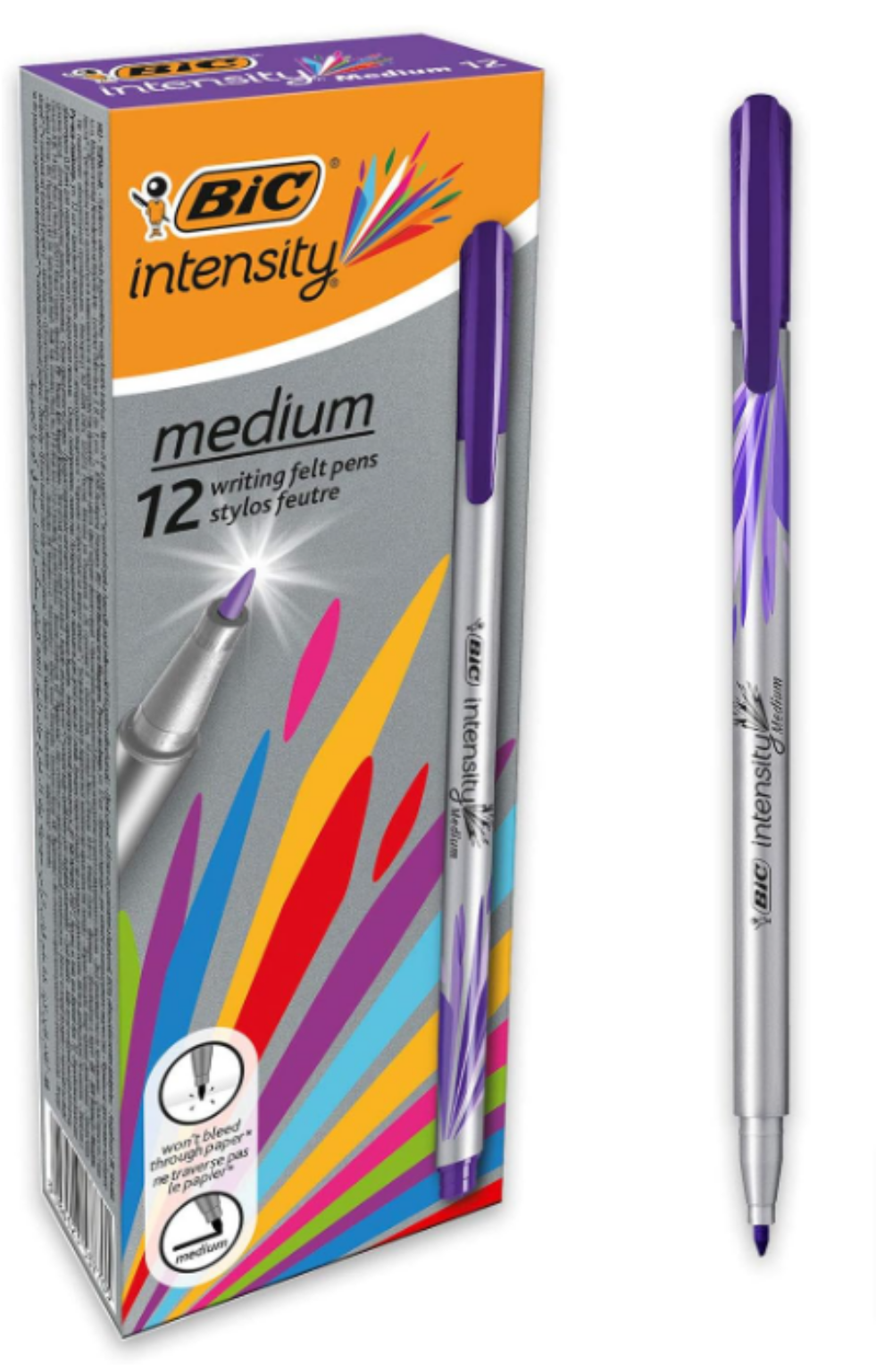BIC Intensity Fineliner, Filzstifte Set mit 12 Stiften in Rosa oder ...