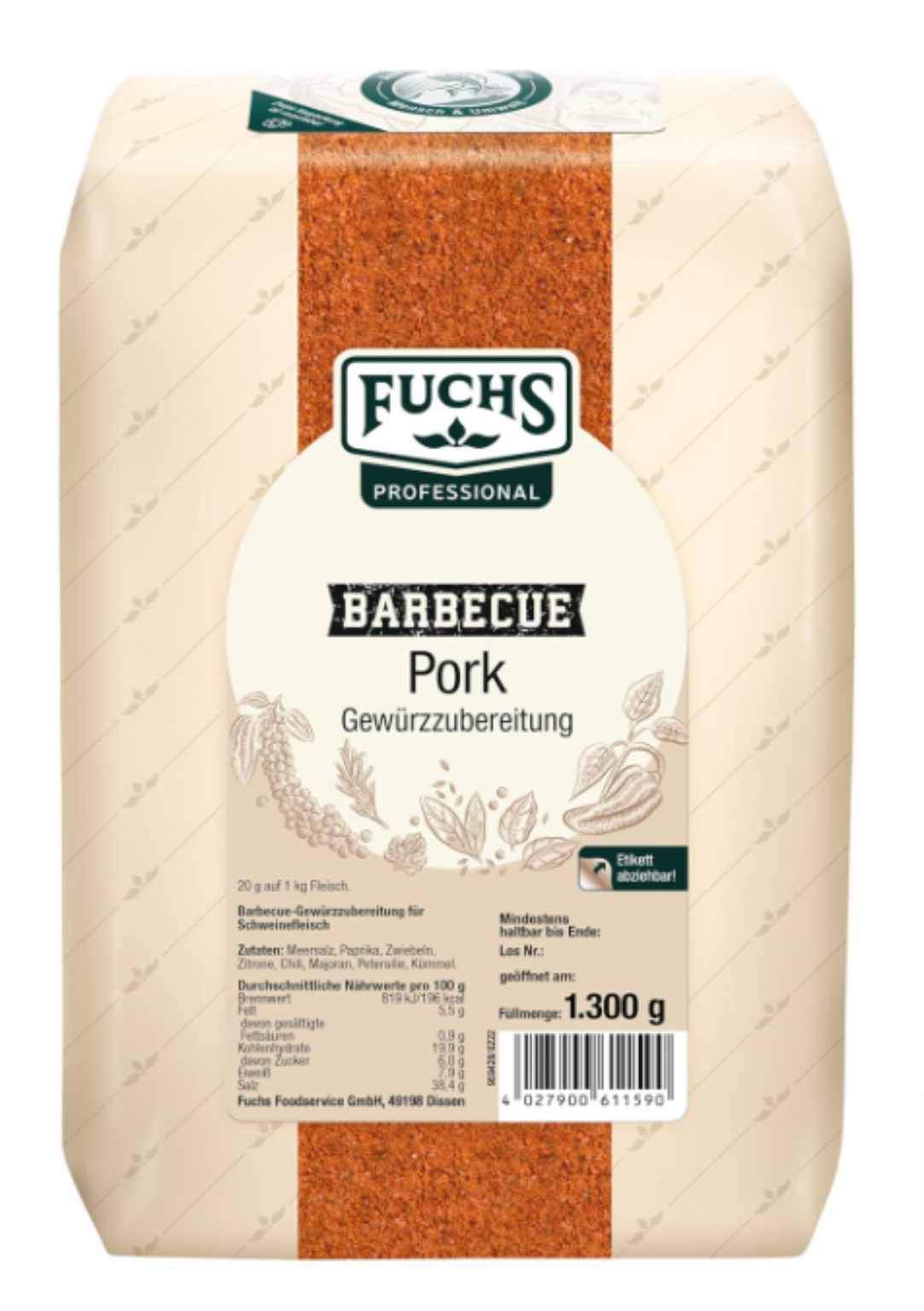 Fuchs Professional - BBQ Pork Gewürzzubereitung | 1,3 kg im großen ...