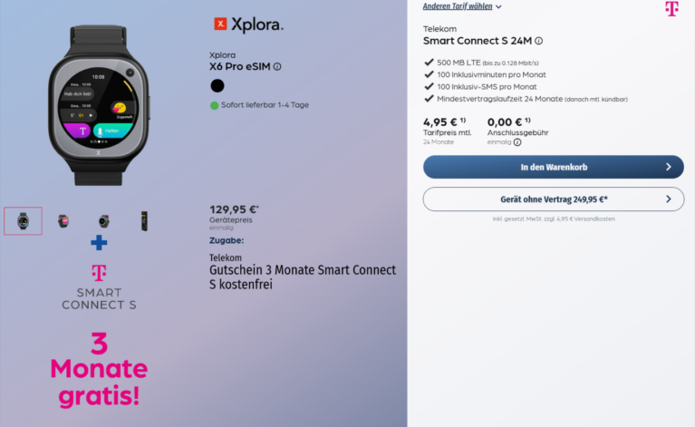 starmobile: XPlora X6Play Nano SIM Kinder Smartwatch + Telekom Smart ...