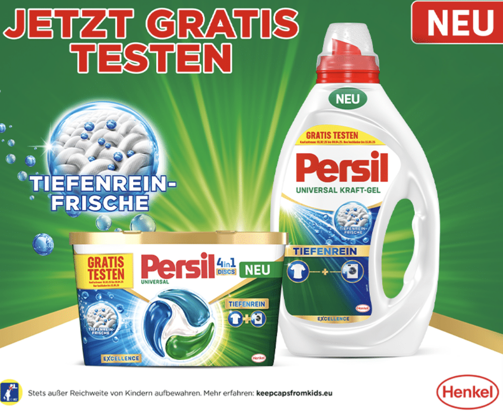 Gratis testen 🧼💧Persil Waschmittel 16 WL/20 WL/ 25 WL kostenlos!
