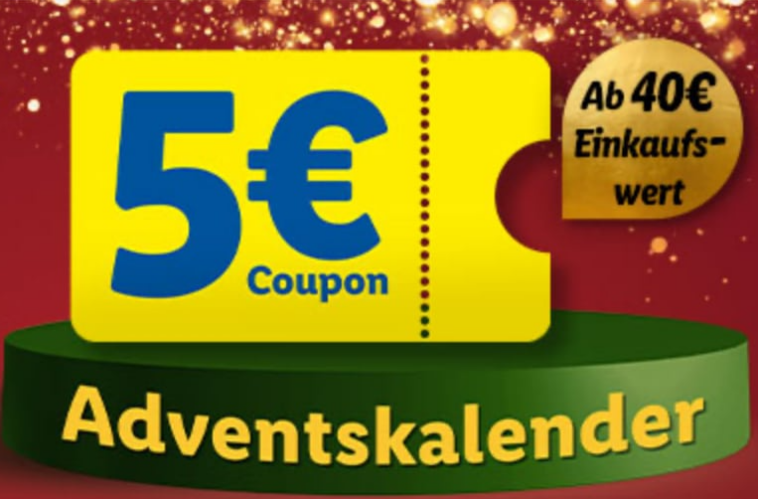 Lidl Plus-App Adventskalender – 5€ Rabattcoupon ab 40€ EKW