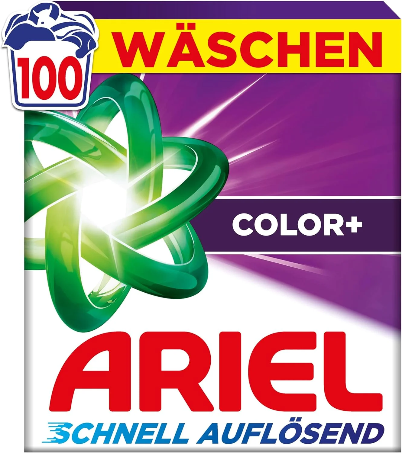 Ariel's schnell auflösendes Waschmittel Pulver Color+ (100 Waschladungen)