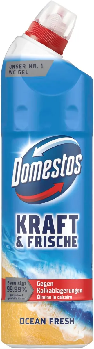 Domestos Kraft & Frische WC Gel Ocean Fresh Reinigungsmittel (750ml)