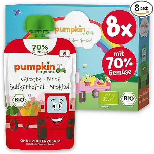 Pumpkin Organics Bio Gemüse-Quetschies Karotte Birne Süßkartoffel ...